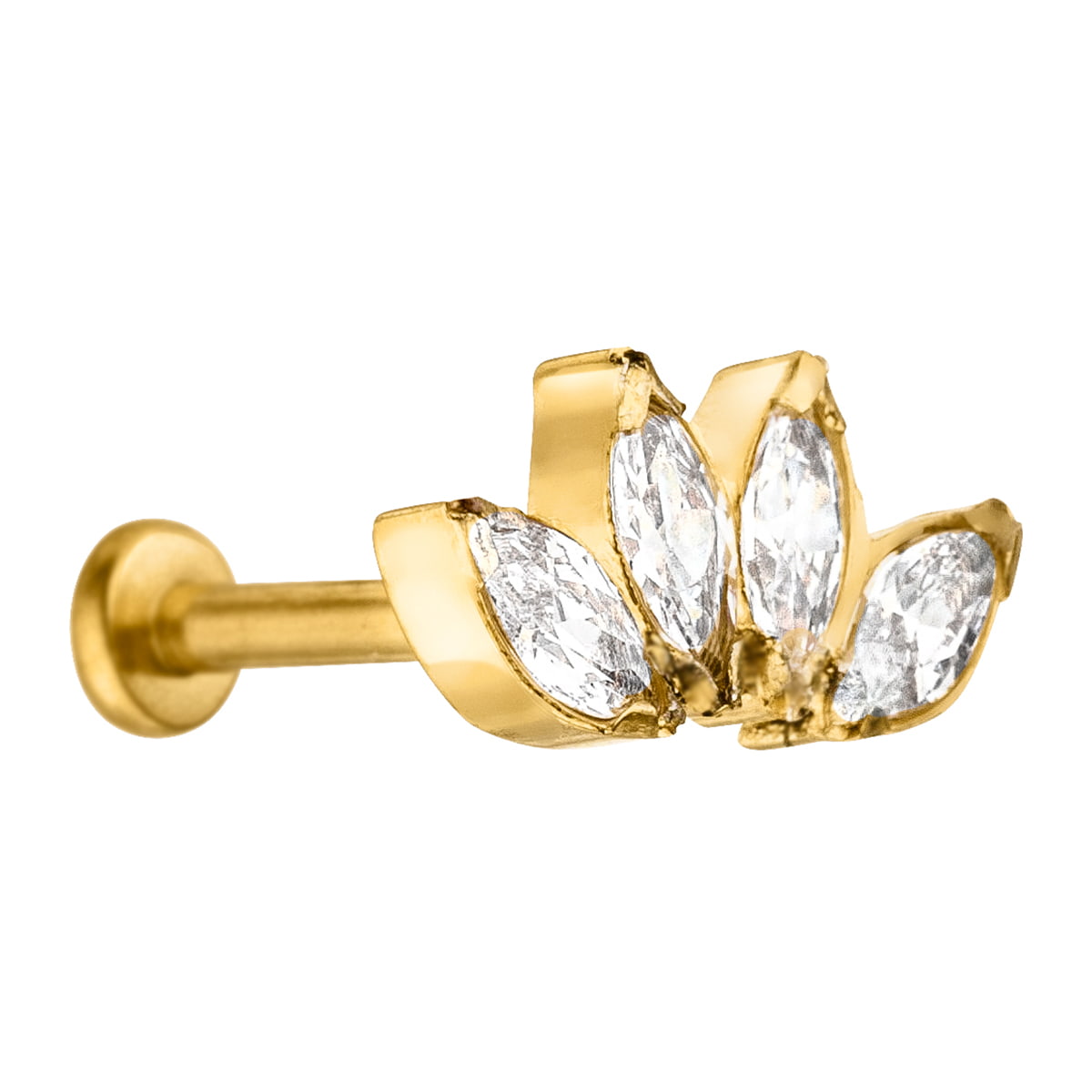 Lotus Piercing Titanium 18K gold plated | DIAMOND FASHION – DIAMOND MODE