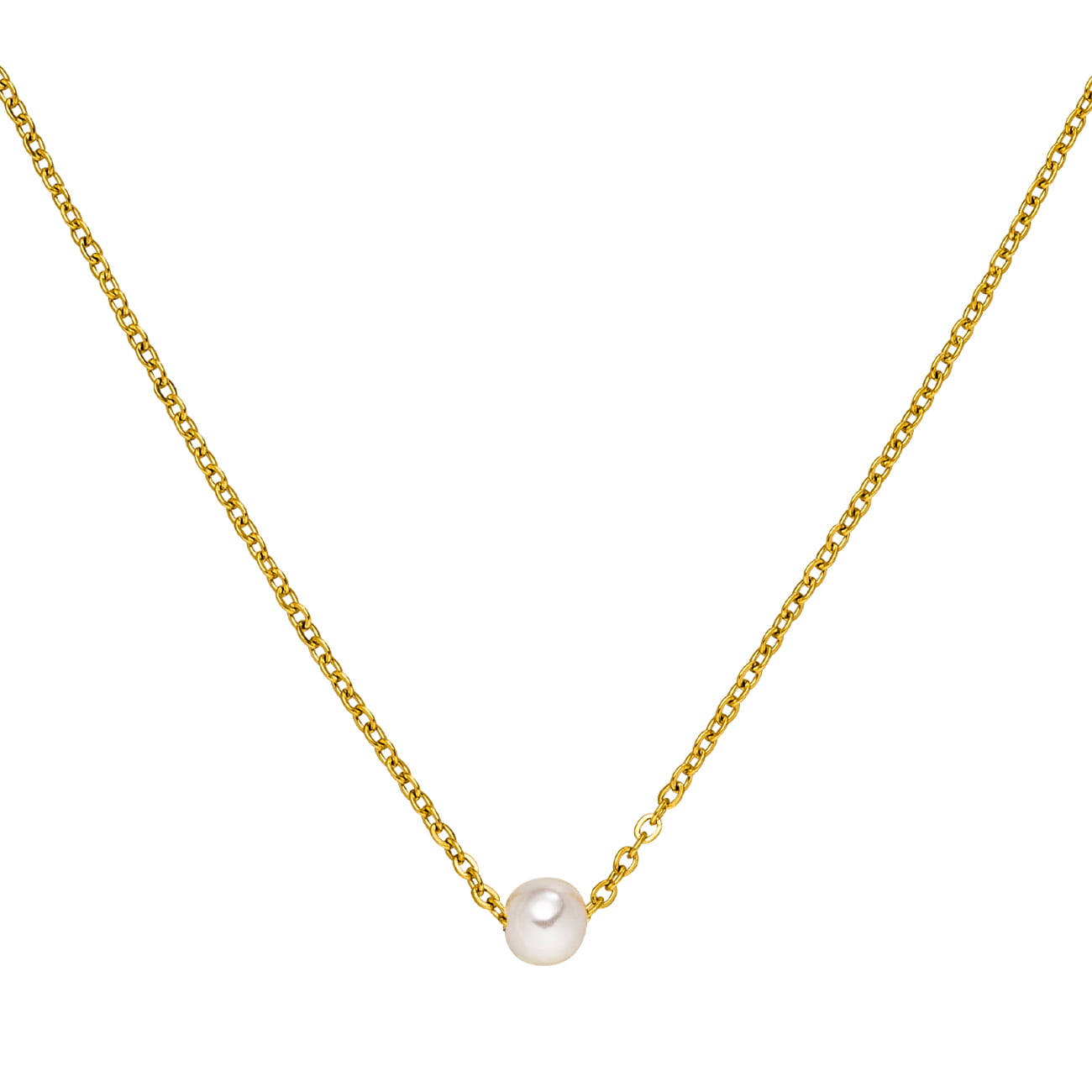Single Pearl Necklace with Pearl DIAMOND FASHION DIAMOND MODE