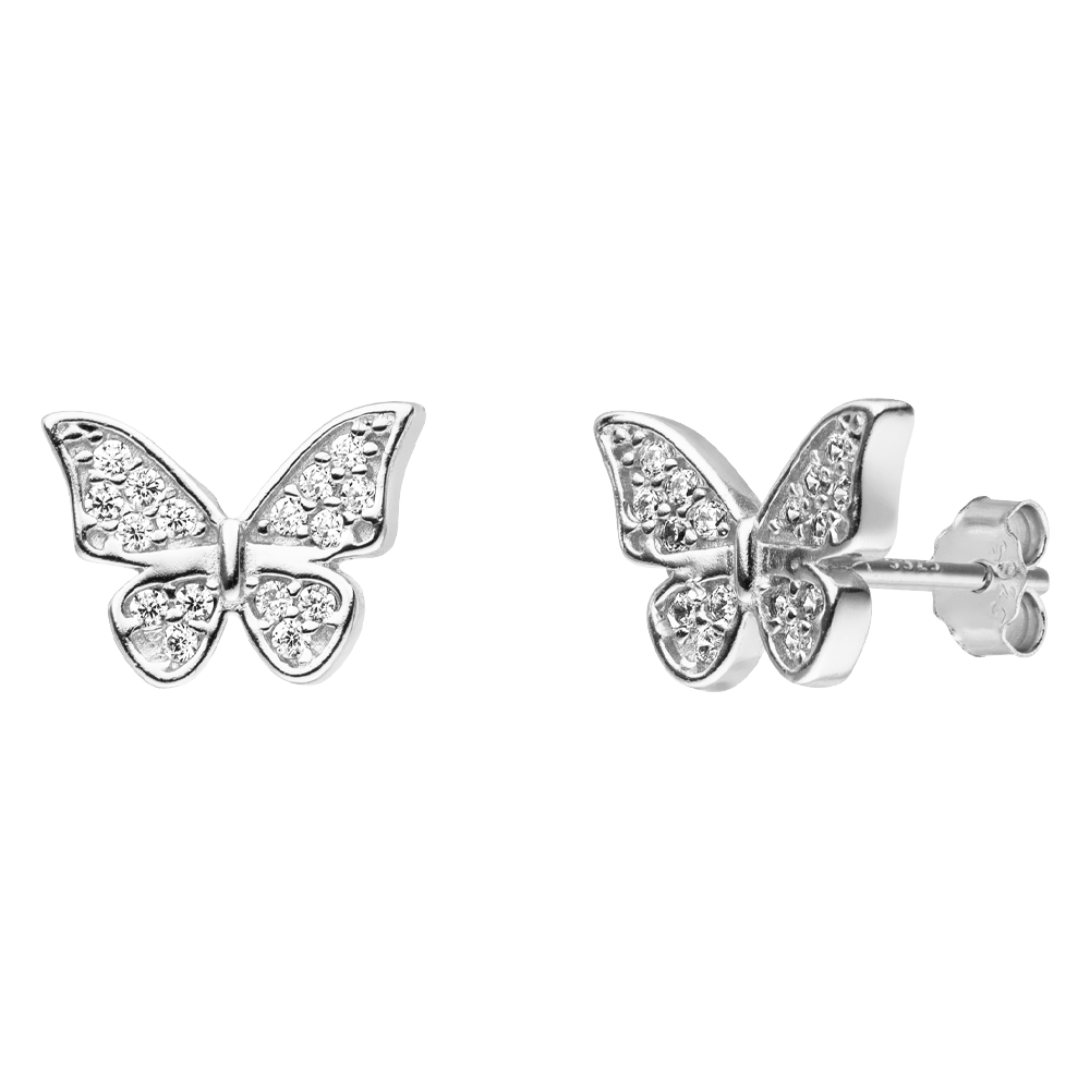 Silver butterfly studs store
