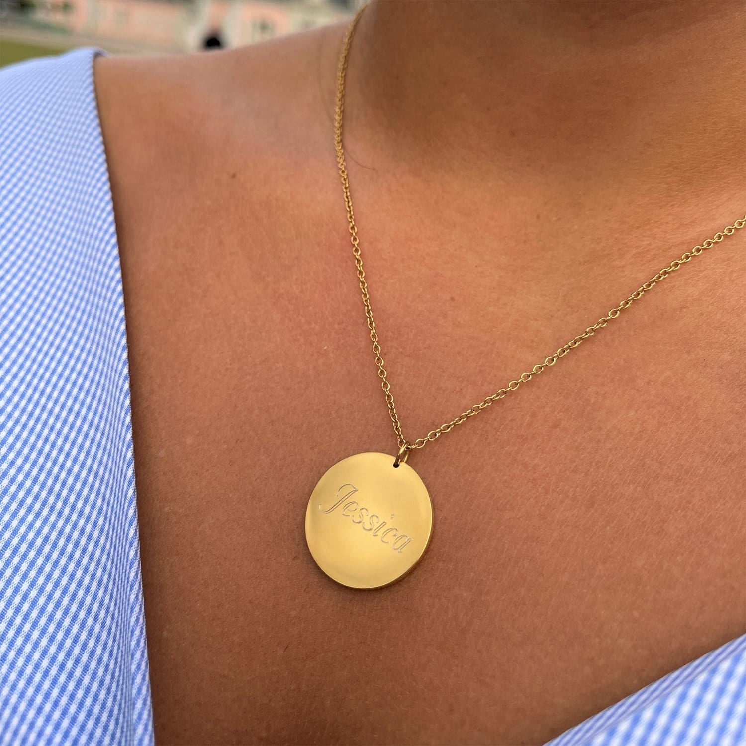 Fingerprint coin necklace store