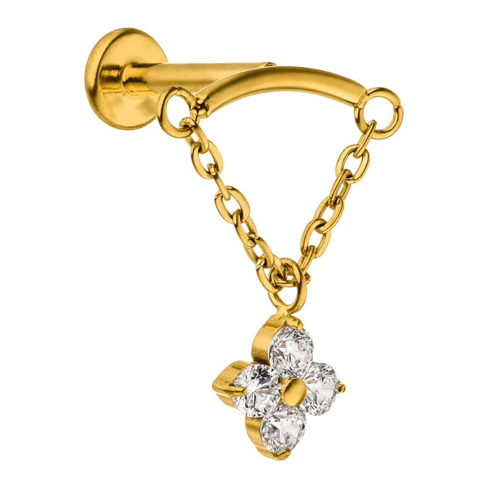 Dezentes Rook Piercing 18K vergoldet | DIAMOND MODE