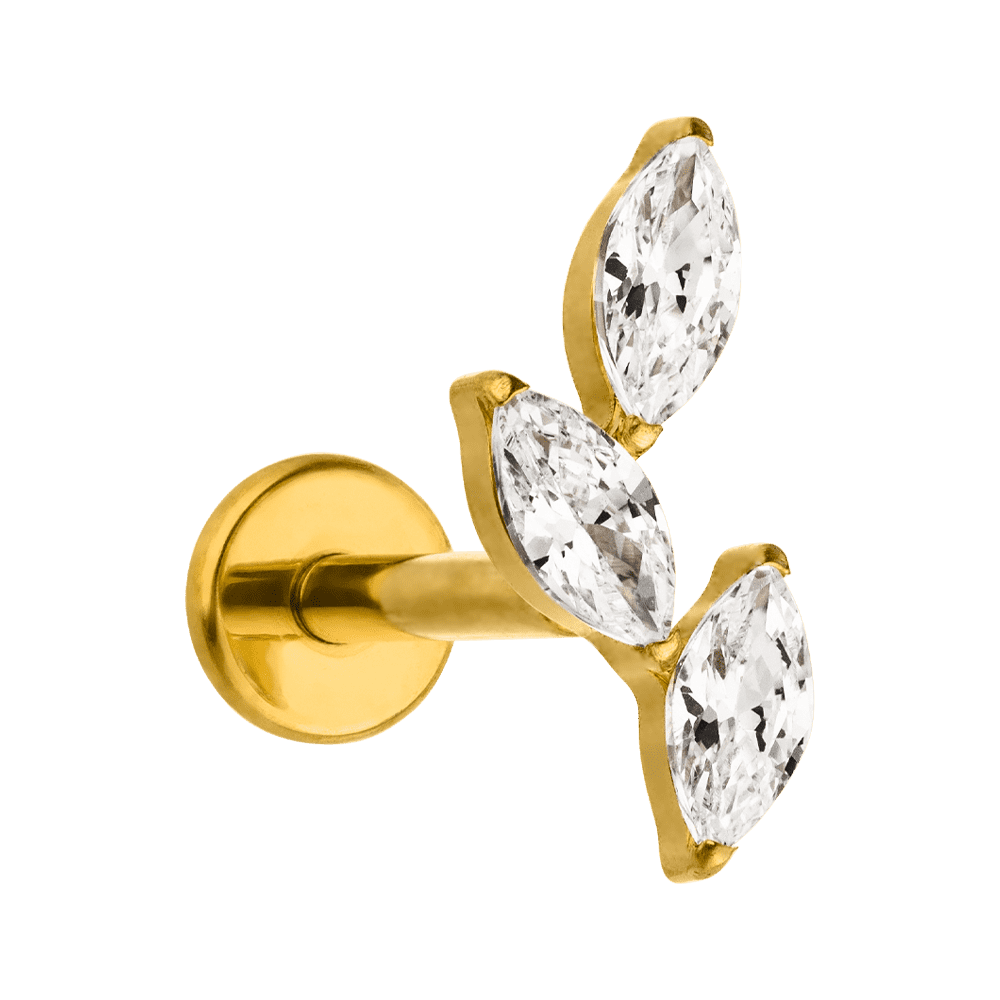 Dezentes Rook Piercing 18K vergoldet | DIAMOND MODE