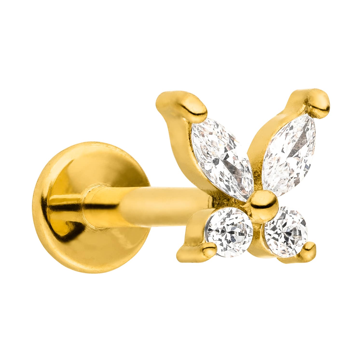 Butterfly Piercing Titan Labret - Hautvertärglich – DIAMOND MODE